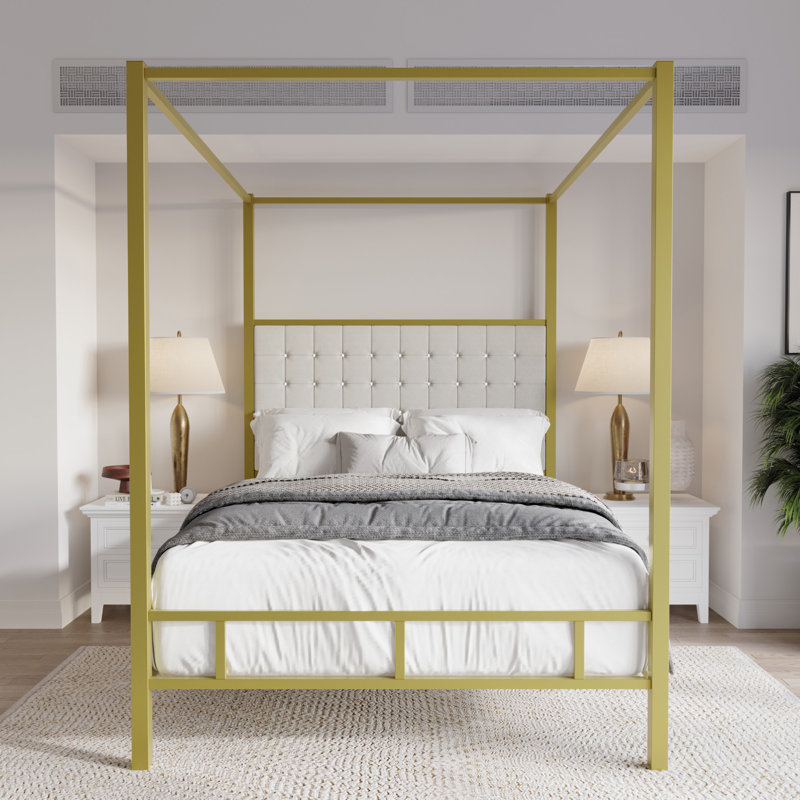 Home Design Inc. Tufted Canopy Bed Reviews Wayfair